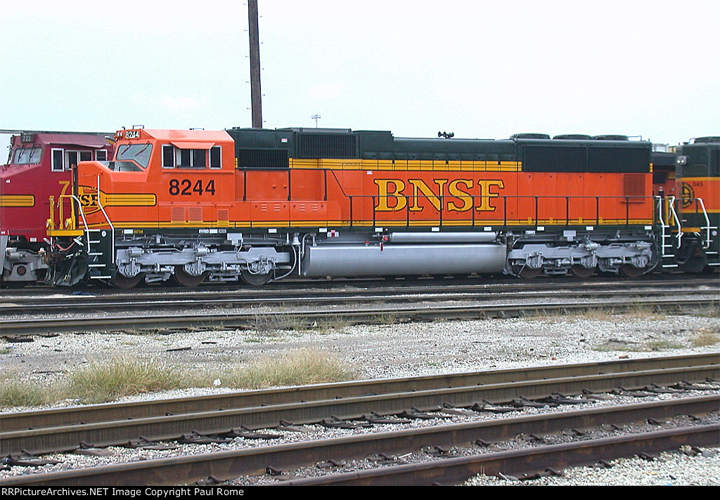 BNSF 8244, EMD SD75M, ex ATSF, new repaint at SF Corwith Yard